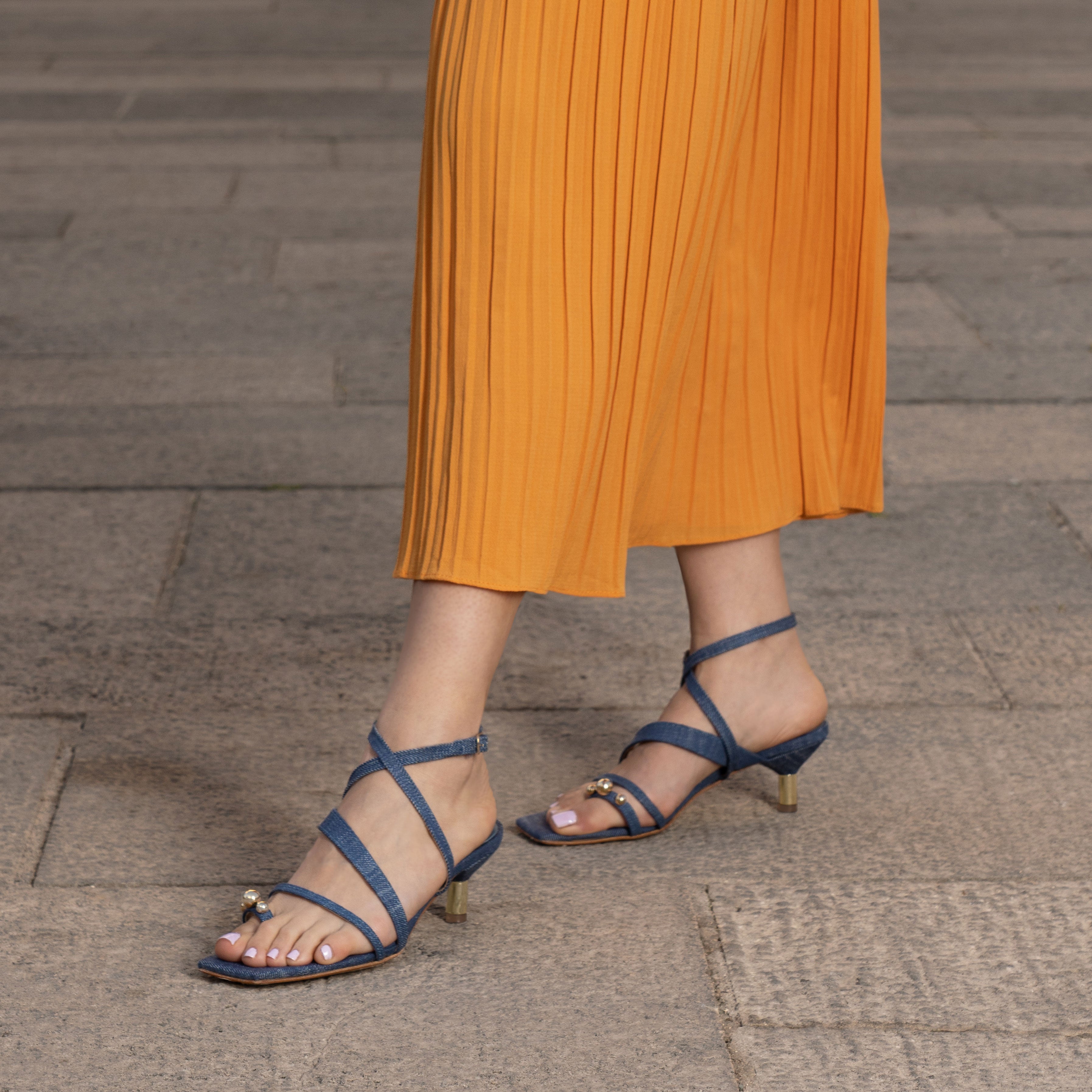 Denim Kitten Heel Sandals: Kublai| Alexis Isabel – Alexis Isabel